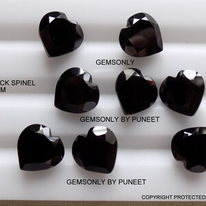 10mm BLACK SPINEL Heart Shape 10MM Heart Cut Faceted Brilliant Cut ...