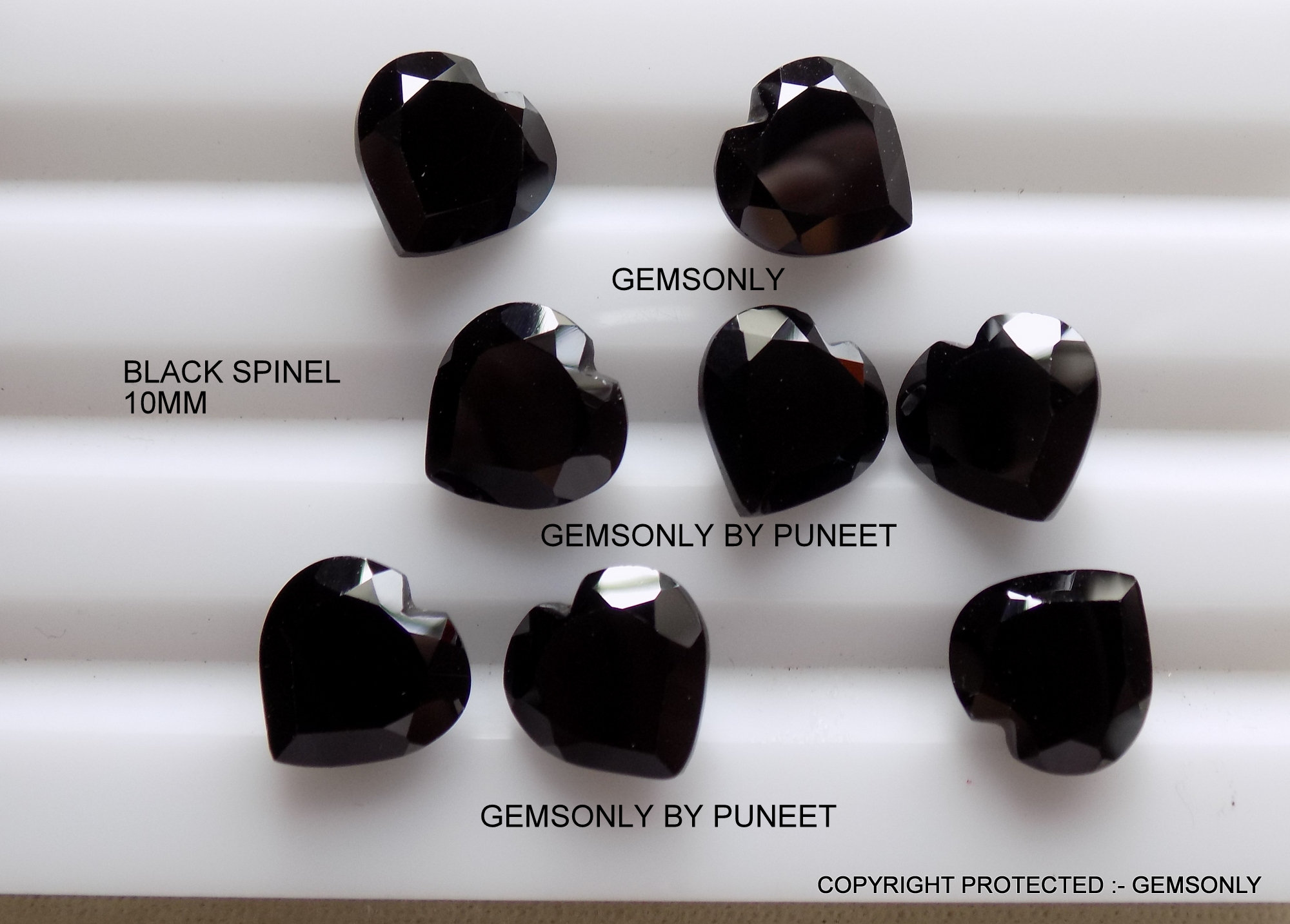 10mm BLACK SPINEL Heart Shape 10MM Heart Cut Faceted Brilliant - Etsy