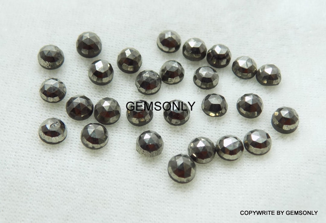 5mm NATURAL PYRITE Round Rosecut 5mm Golden Pyrite Rosecut Round 5mm ...