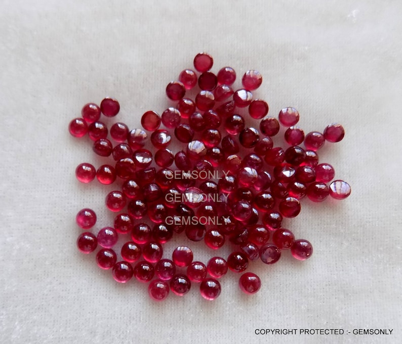 5pc 4MM NATURAL RUBY CABOCHON 4MM Cabochon Ruby Round 4mm Lead - Etsy