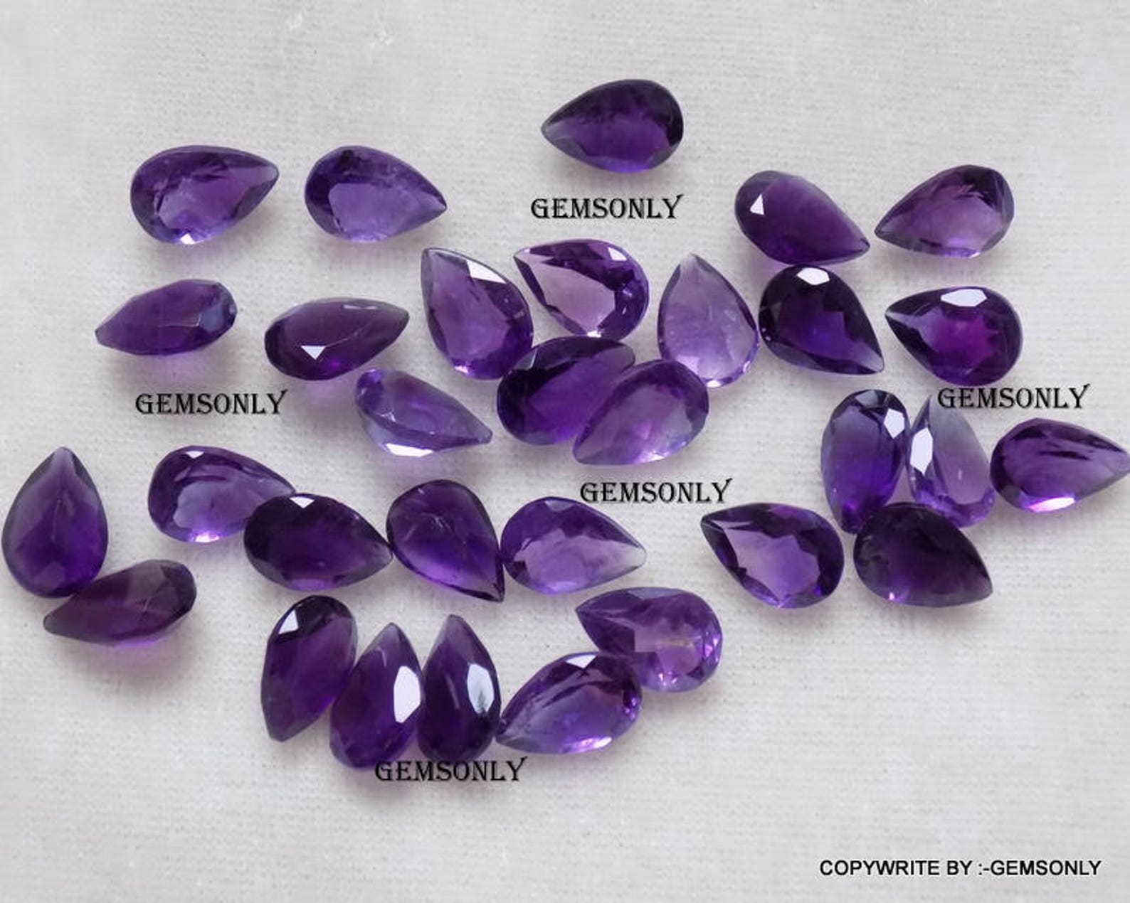 7x10mm Natural AMETHYST Pear Shape 7x10m Purple Amethyst | Etsy