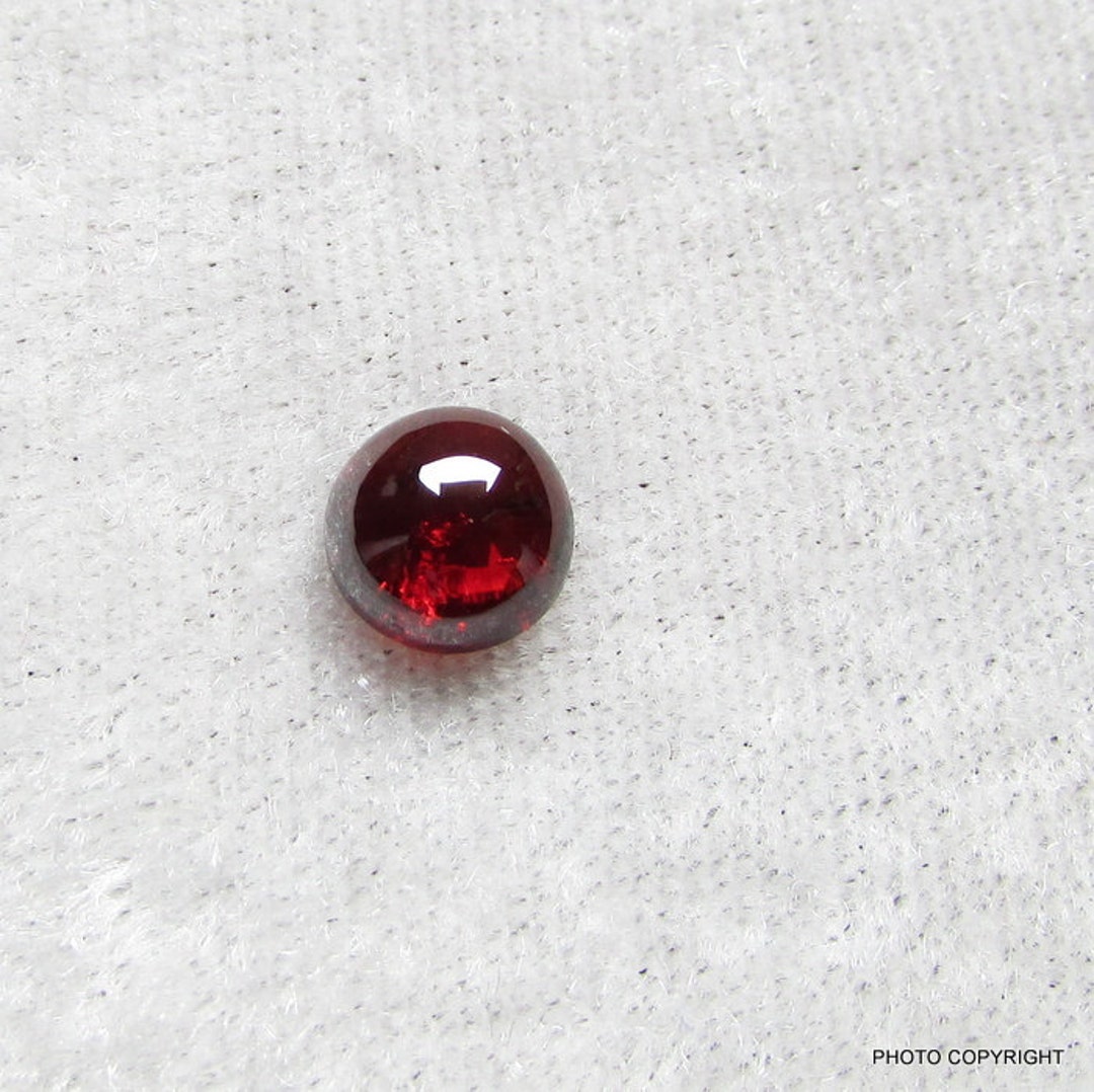 7mm 1pcs Natural Red Garnet Round Cabochon Loop Clean Quallity Best ...