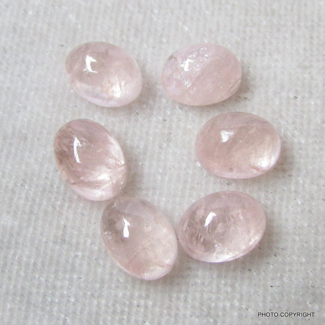 6X8MM NATURAL Morganite Pink Beryl Cabochon Gemstone Pink Morganite ...
