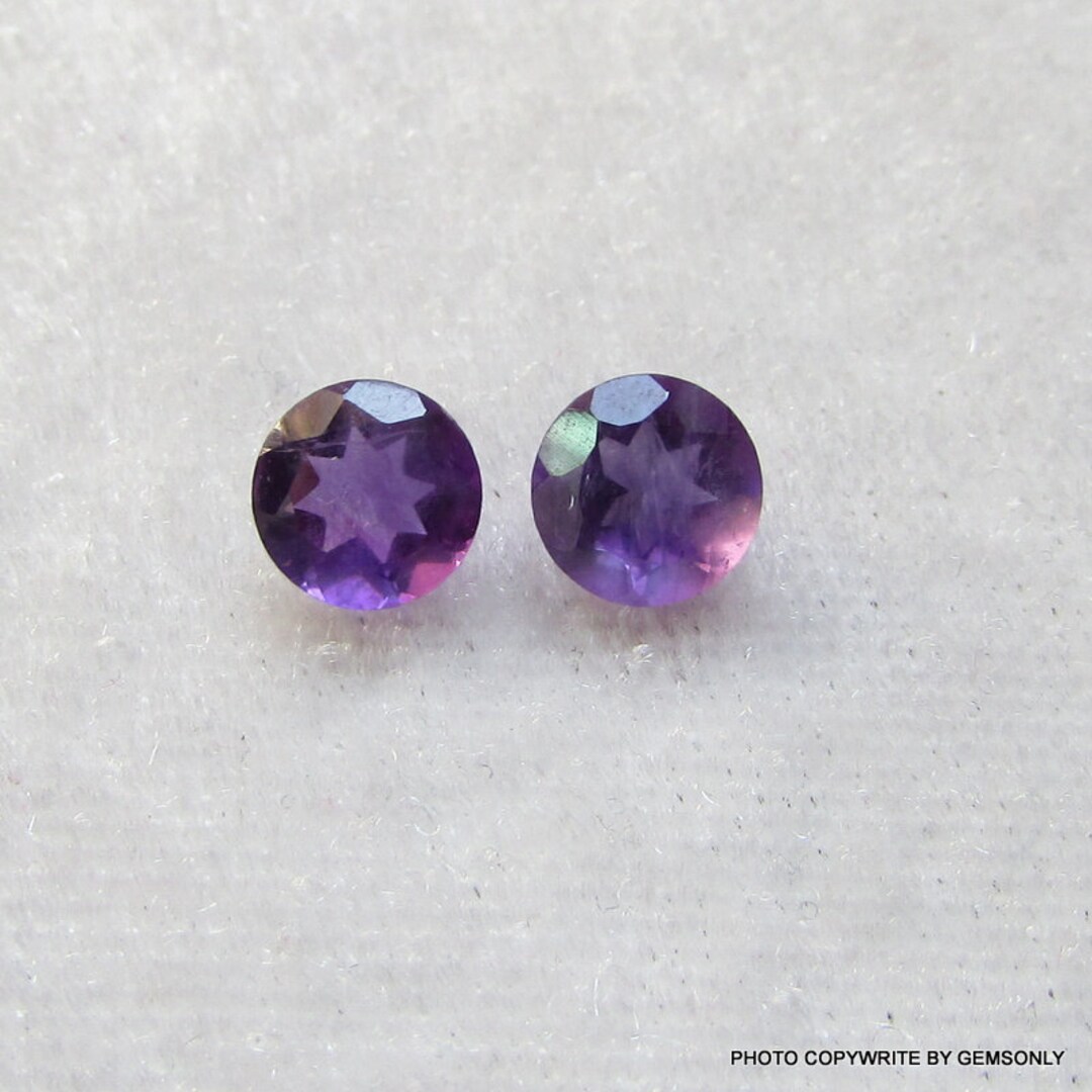 2pc 5mm Natural AMETHYST ROUND 5mm Color Base Slightly Inclusion 5mm ...