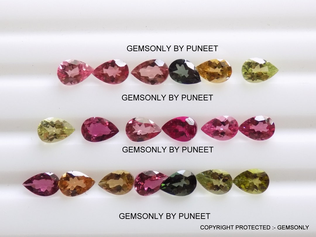 5PC 6X4MM Natural Multy TOURMALINE Pear Shape Fancy Color Aaa Quality ...