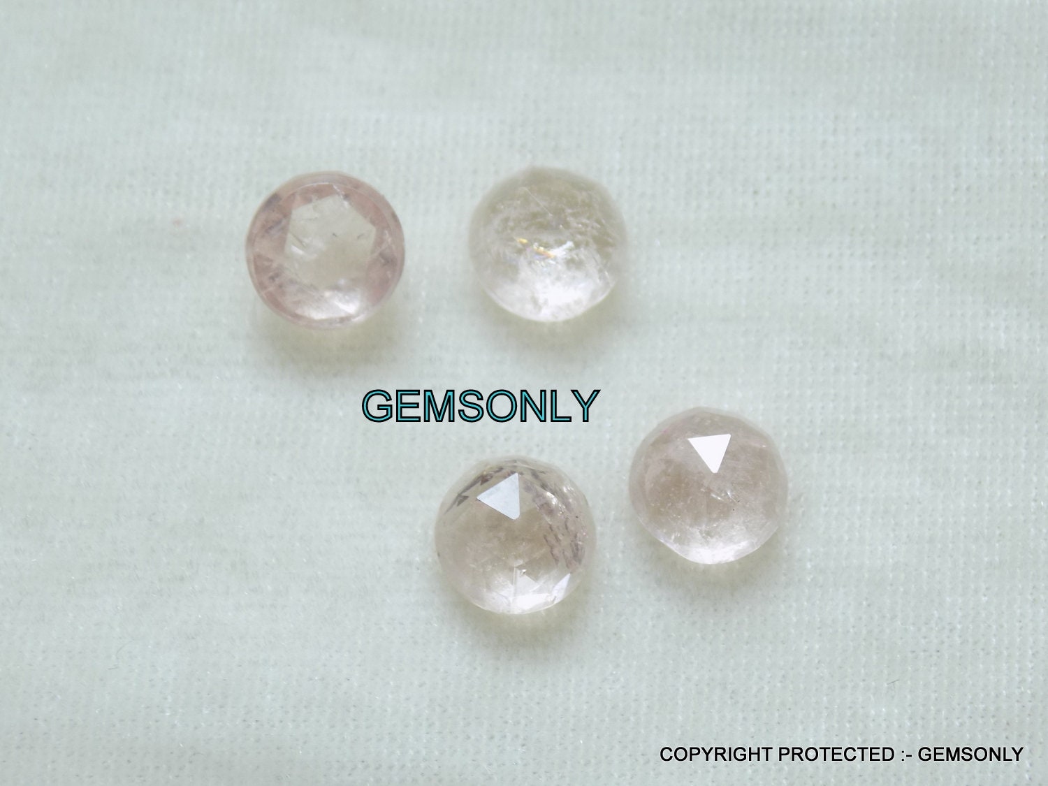 8mm NATURAL Morganite 8mm Round Rosecut Stone Faceted Gemstone ...