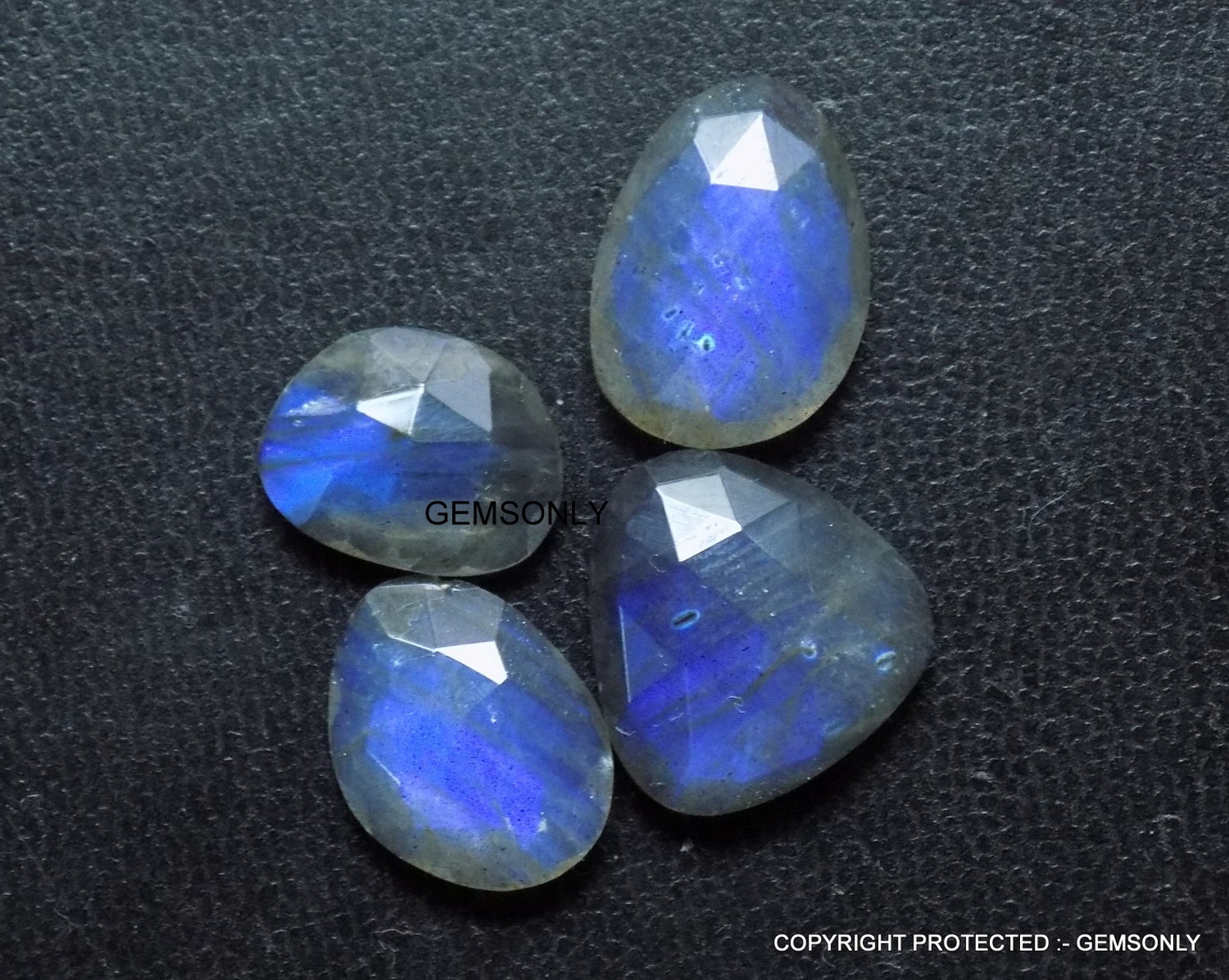 4pc Natural Labradorite Rosecut uneven shape labradorite | Etsy