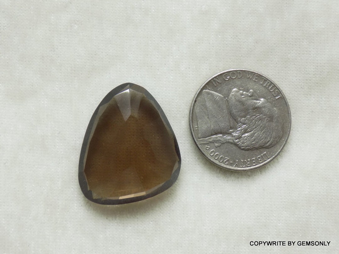 25.15cts Natural Smoky Quartz Rose Cut Uneven Shape Fancy Cutting Smoky ...