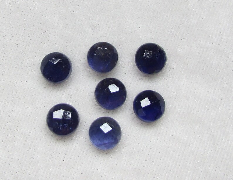 NATURAL 7MM IOLITE round checker board cut nice quality blue | Etsy