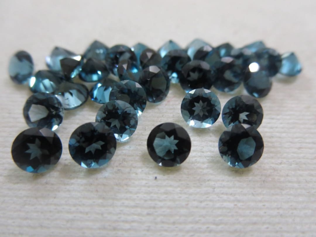 London Blue Topaz Round 5x5 Mm-2 Pcs AAA Nice Quality London Blue Topaz ...