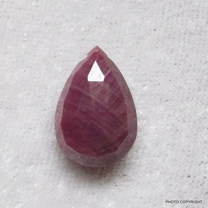 11cts NATURAL 100% RUBY Almond Shape Briolette Rose Cut 11x15mm With ...