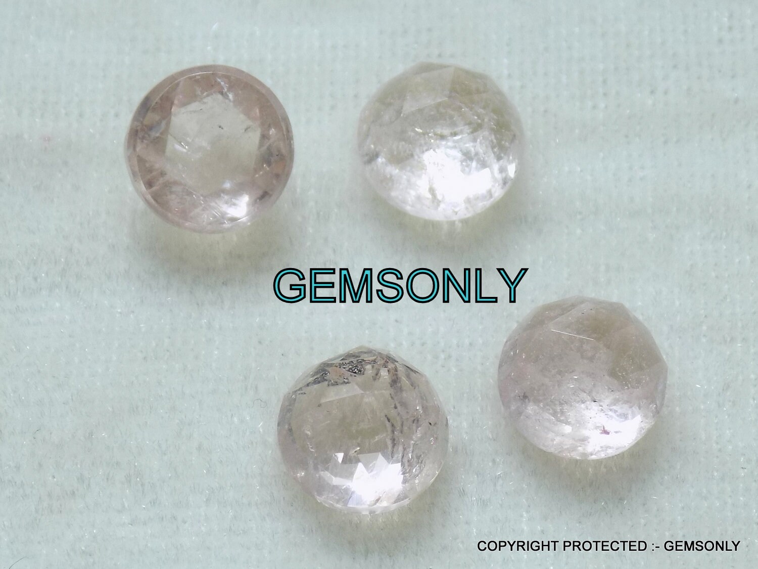 8mm NATURAL Morganite 8mm Round Rosecut Stone Faceted Gemstone ...