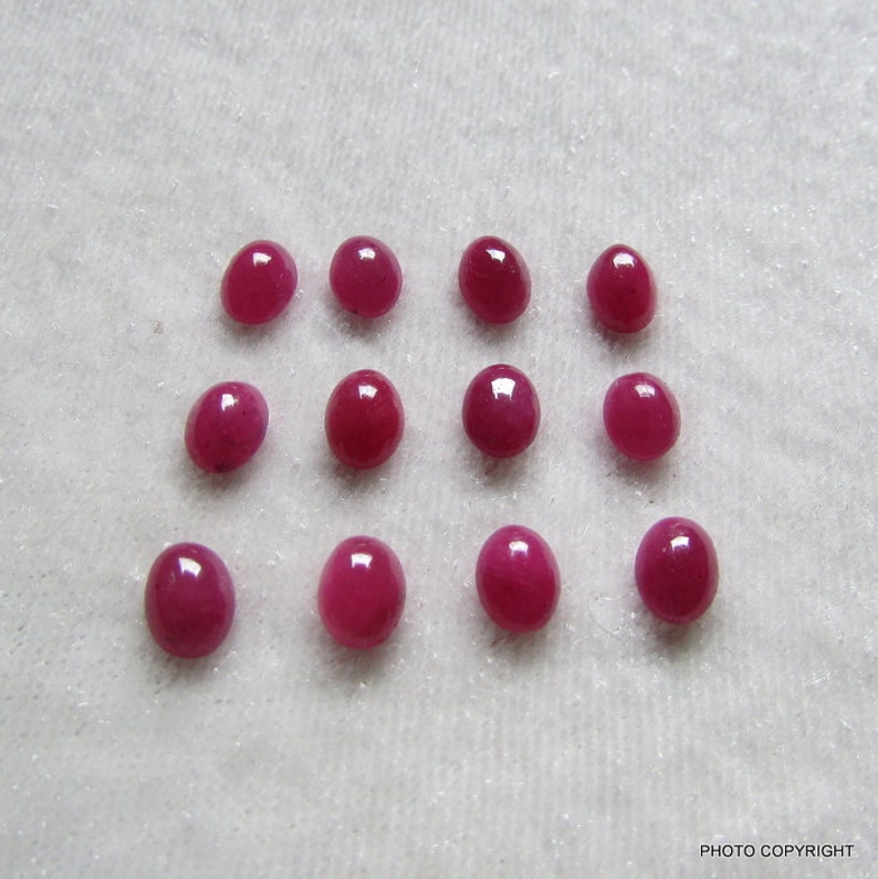 16pc 6x4mm RUBY Oval CABOCHON 6x4mm Oval Unheated 100% Ruby - Etsy