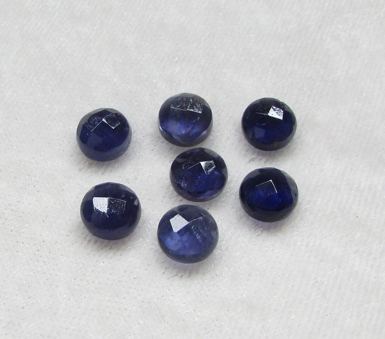 NATURAL 7MM IOLITE round checker board cut nice quality blue | Etsy