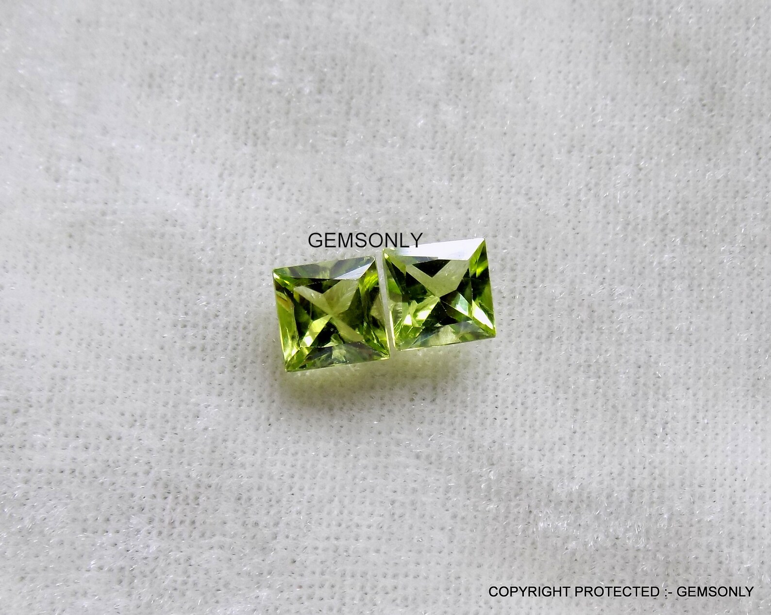 6mm NATURAL PERIDOT Princess Cut Square 6mm Peridot Square | Etsy