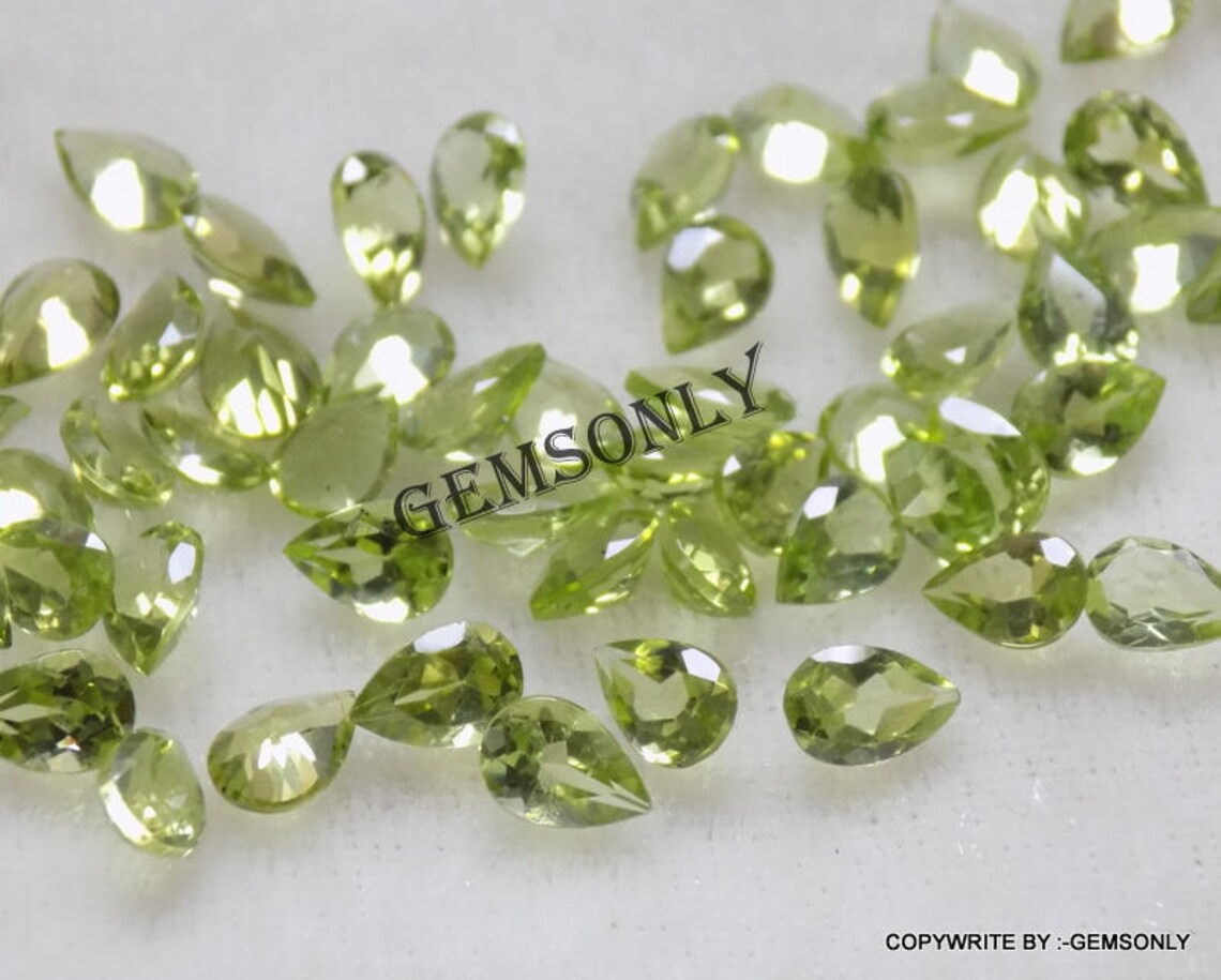 5X7MM NATURAL PERIDOT Pear Shape 5x7mm Faceted Cut 5x7mm - Etsy