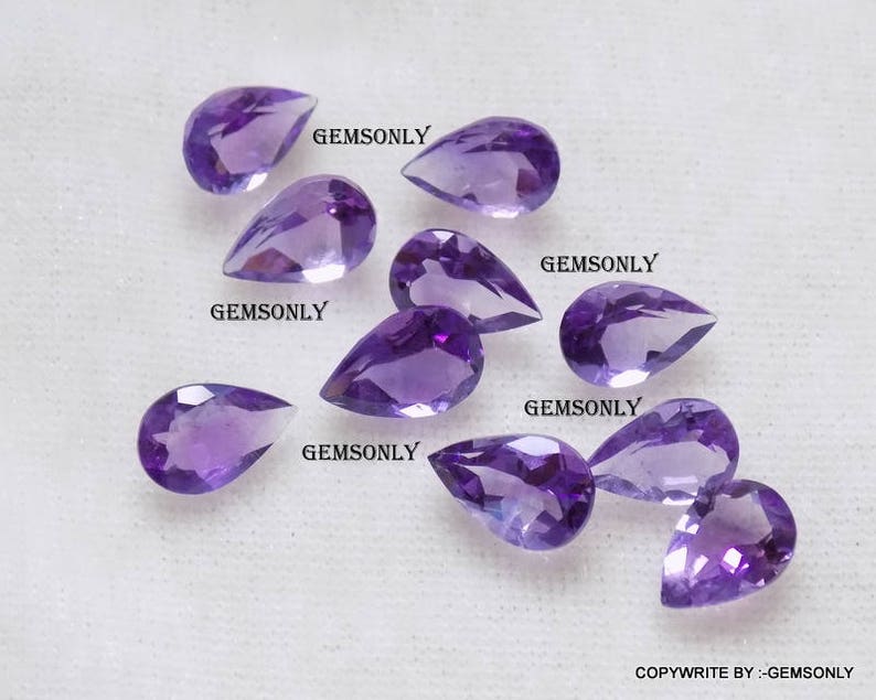 6x9mm Natural AMETHYST Pear Shape 6x9mm Purple Amethyst Brazilian ...