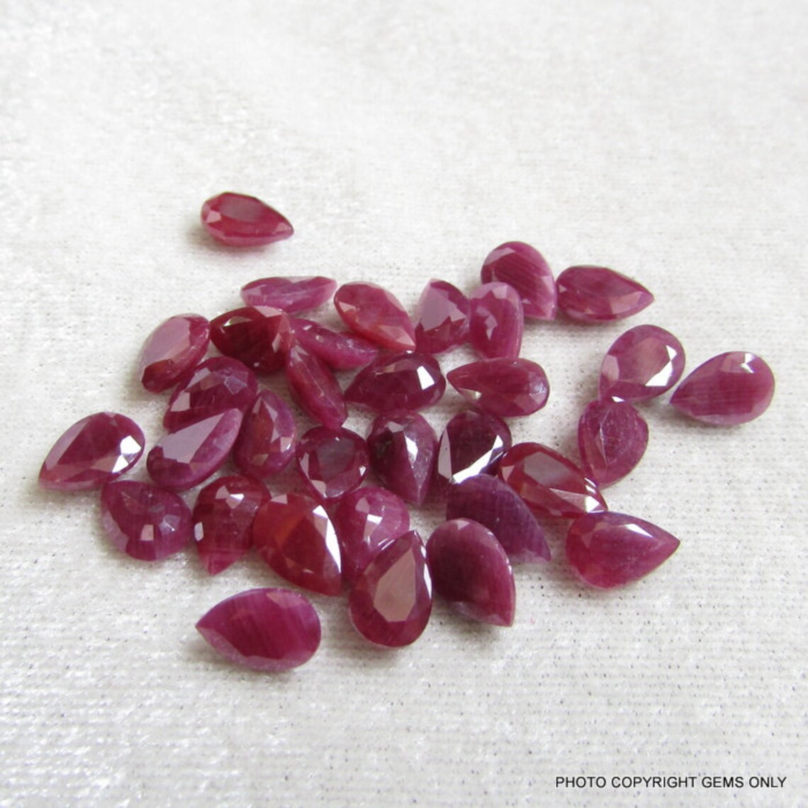 1pc RUBY PEAR Shape Cutstone 9x6mm Faceted Well Cut Nice - Etsy