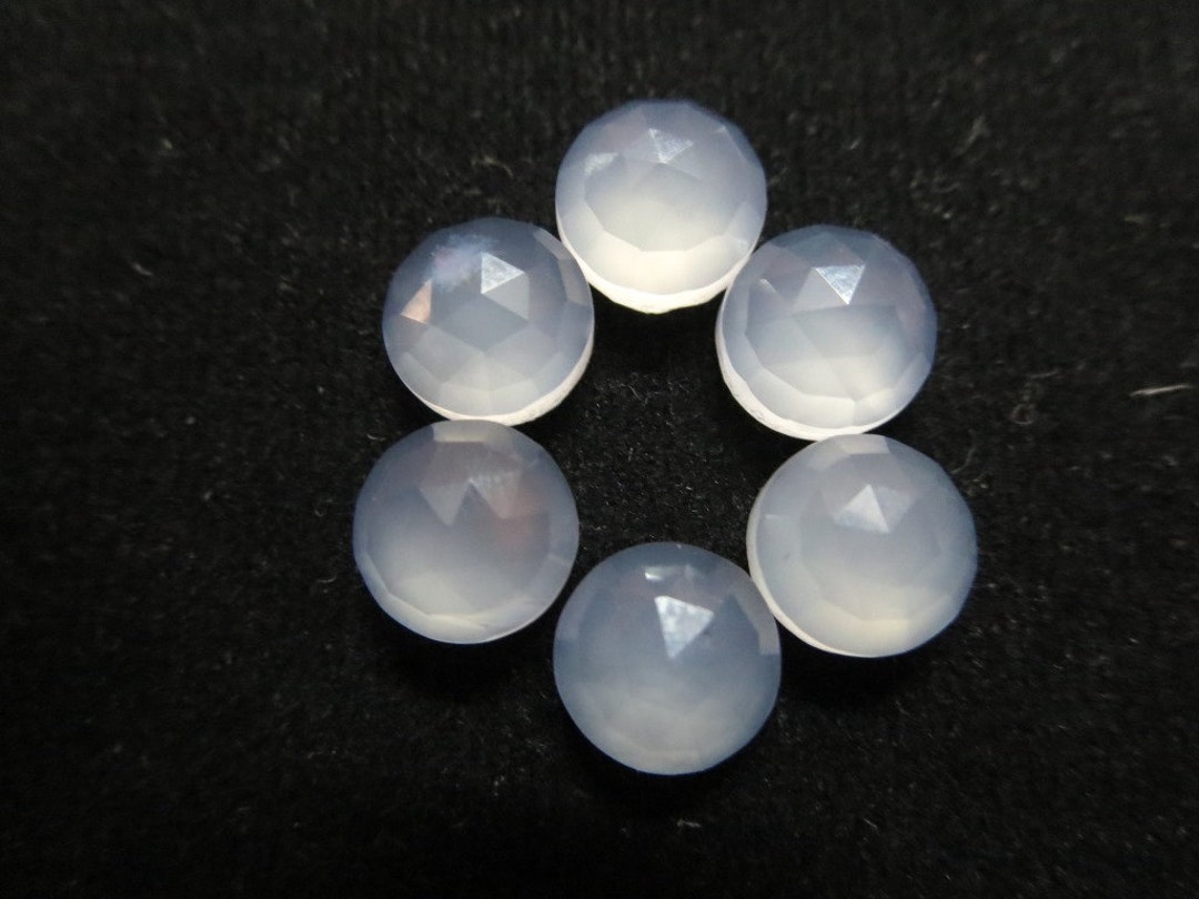 1pc Natural Chalcedony Round Rose Cut 8x8mm 1pc Best Deal Excellent ...