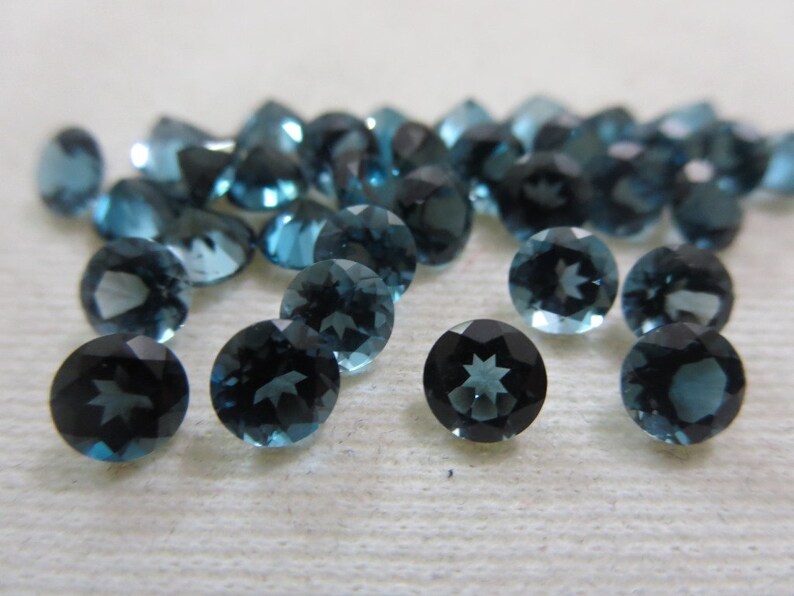 London Blue Topaz Round 5x5 Mm-2 Pcs AAA Nice Quality London Blue Topaz ...