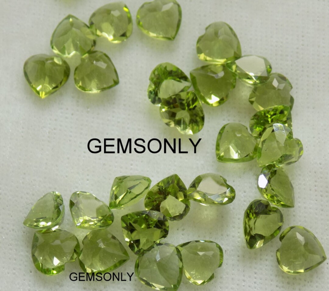 5mm NATURAL PERIDOT HEART Shape Aaa Quality Heart 5mm Green Peridot ...