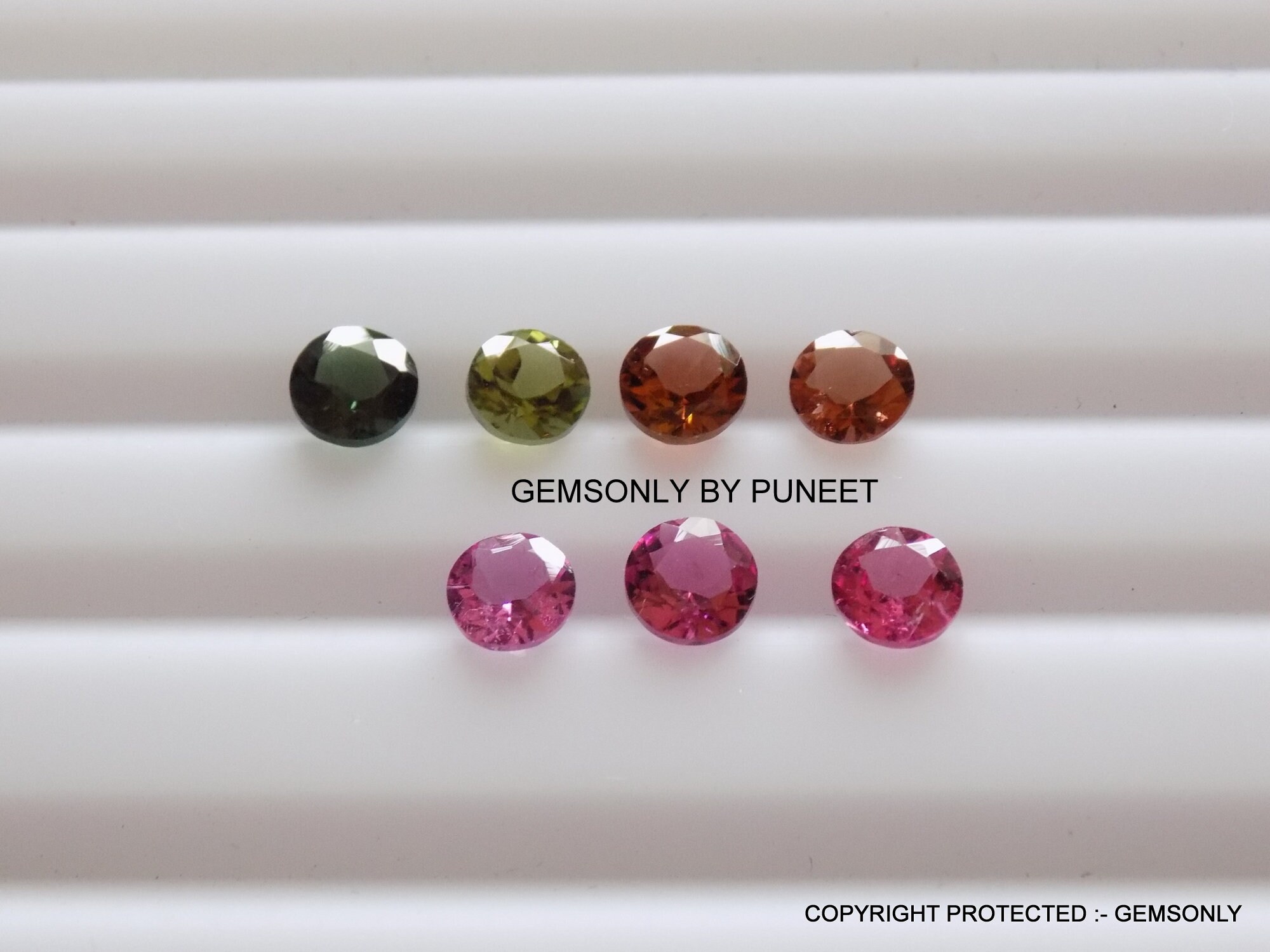 7PC 5MM Natural Multy TOURMALINE Round Shape Fancy Color Aaa Quality ...