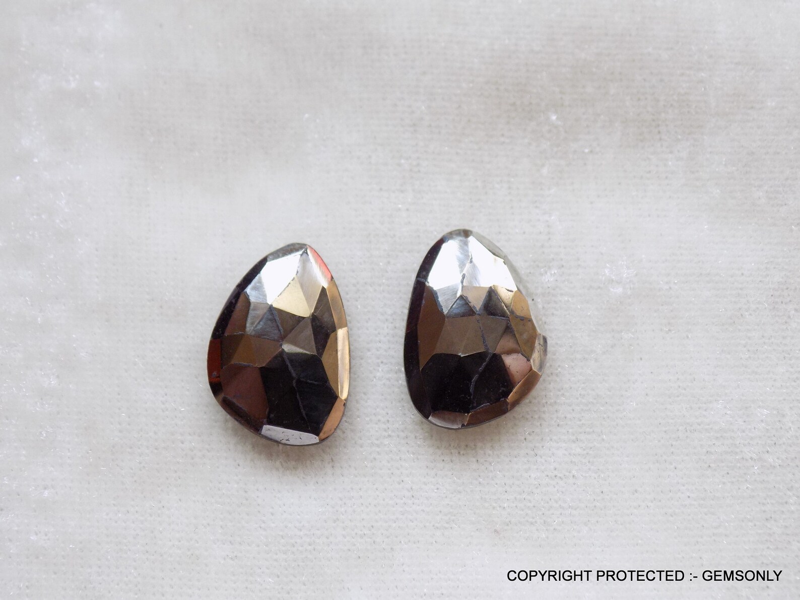 2pc 15.90Cts NATURAL PYRITE rose cut flat cut polkis golden | Etsy