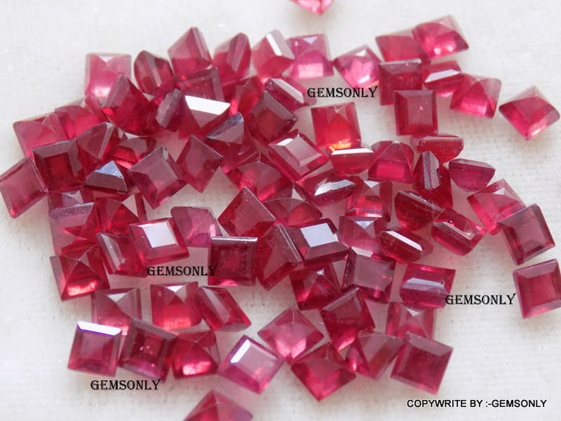 5mm NATURAL RUBY Square 5mm Lead Fill Gf 5mm Square Ruby Step - Etsy
