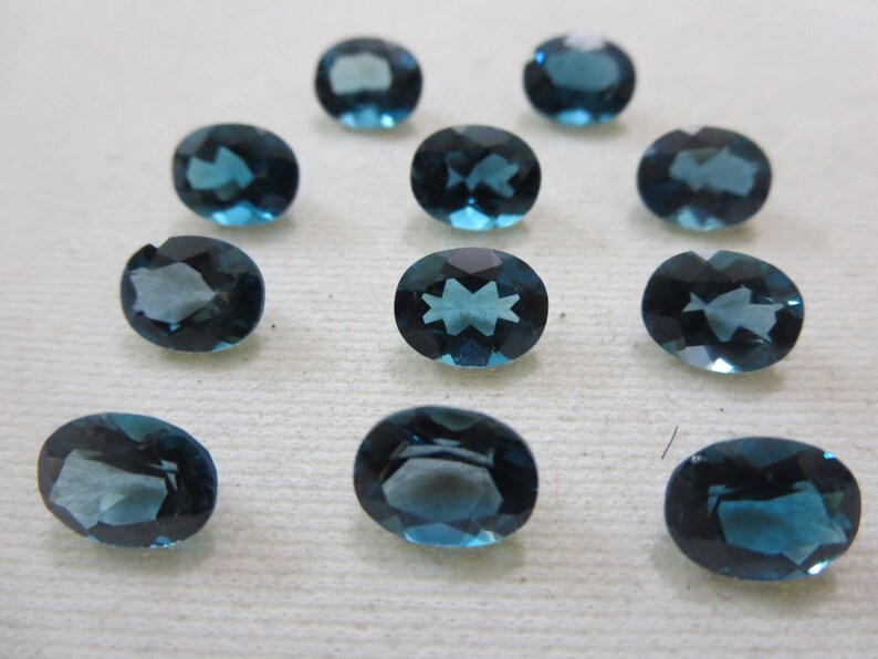 1pc 6x8mm NATURAL London Blue Topaz Oval 6X8MM Super Deep Blue Topaz ...