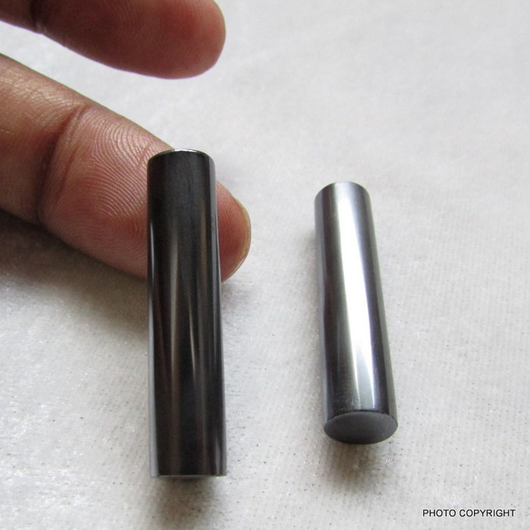45cts 1pc NATURAL HEMATITE Cylinder Shape Smooth Round Cabochon Grey ...