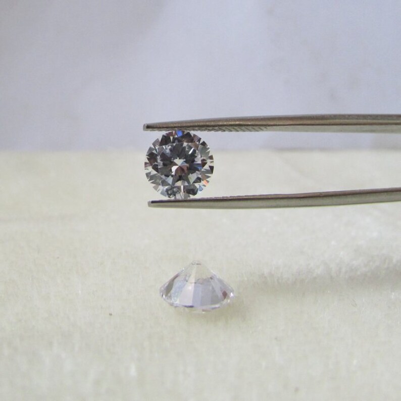 8.50mm 2pc CUBIC ZIRCONIA ROUND matching pair machine cut | Etsy