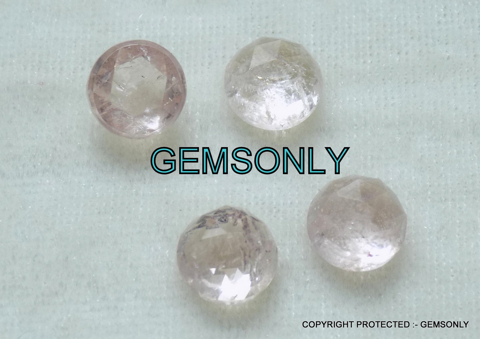 8mm NATURAL Morganite 8mm Round Rosecut Stone Faceted Gemstone ...