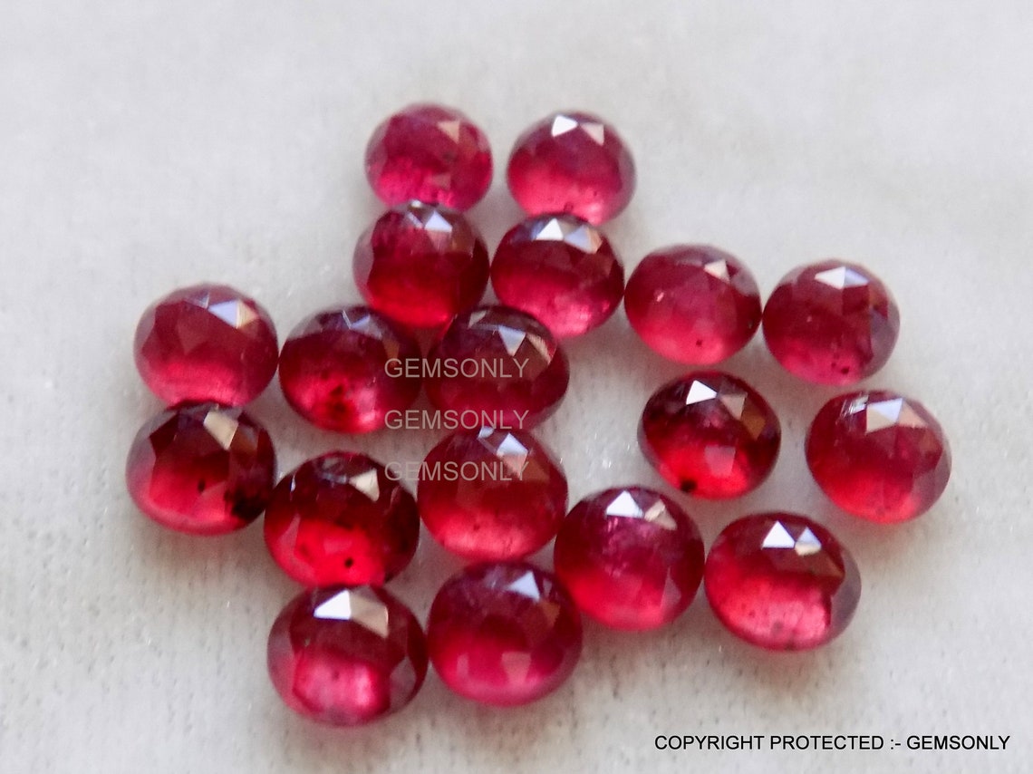 5pc 6MM NATURAL RUBY Rosecut Round 6MM Ruby Round Rosecut 6mm - Etsy