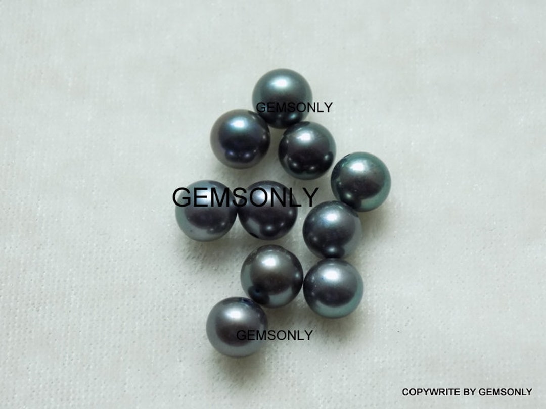 6mm Fresh Water TREATED TAHITI PEARL 6mm Ball Gray Black Pearl Round ...