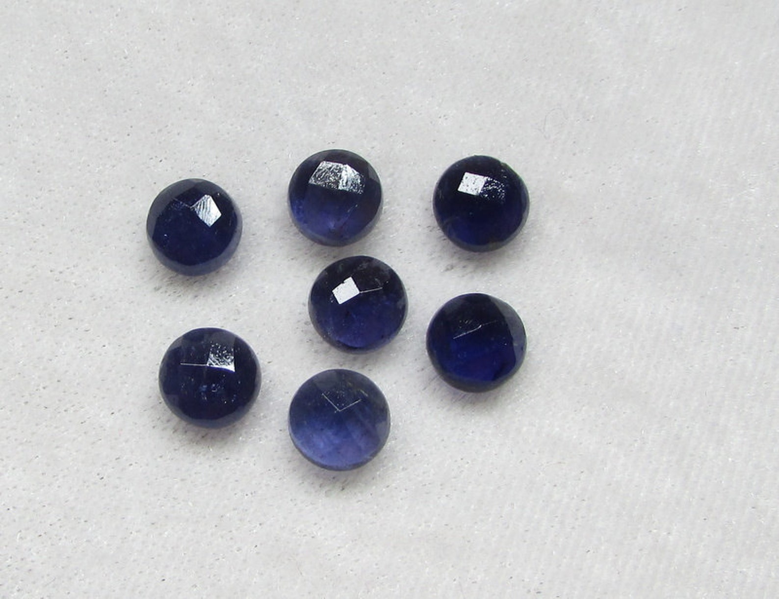 NATURAL 7MM IOLITE round checker board cut nice quality blue | Etsy