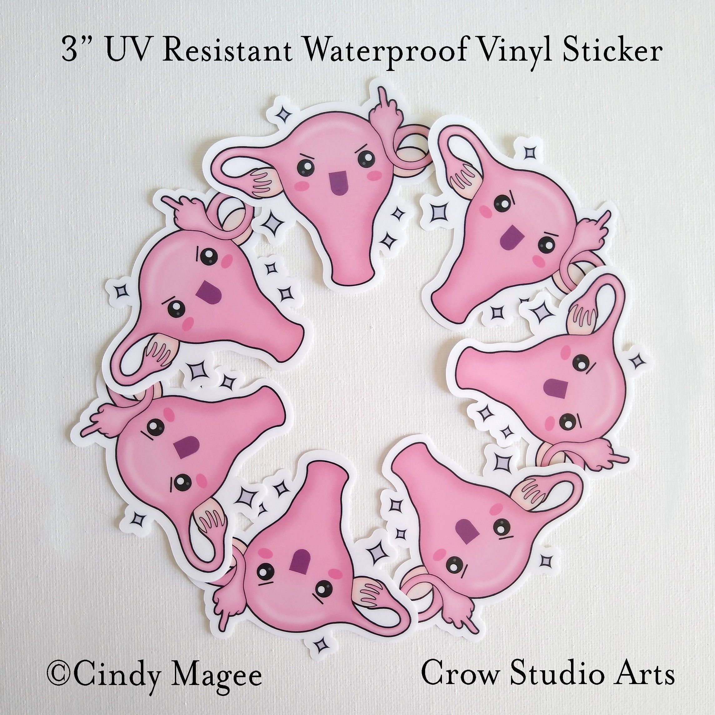 Kawai Uterus Angry Uterus Reproductive Rights 3in Sticker - Etsy