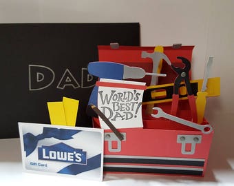 Tool Box Template for Father's Day Gift Card Holder 8.5 X 11 Print and ...