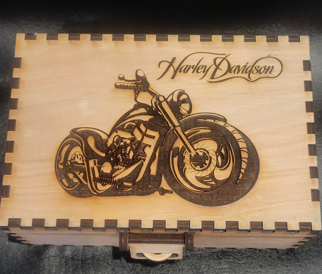 Harley Davidson Laser Engraved Locking Box - Etsy