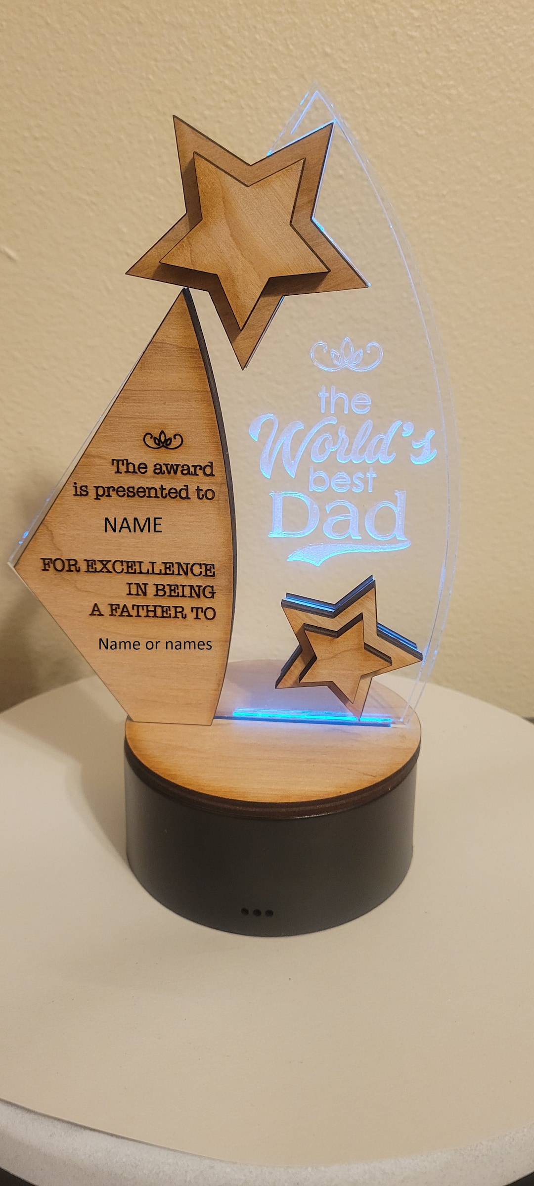 Lighted Fathers Day Trophy - Etsy