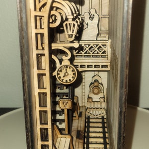 Lighted Train Station Book Nook - Etsy