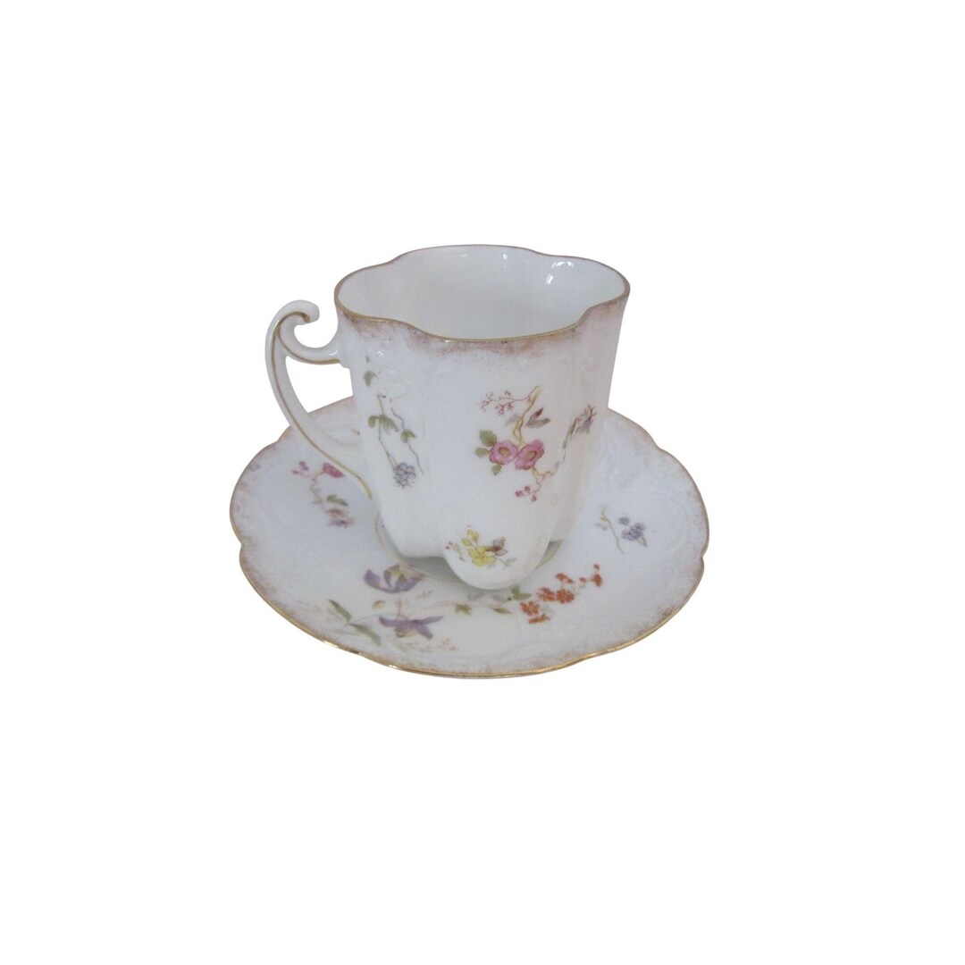 Antique Rosenthal Louis XIV Demitasse Floral Porcelain Cup & Saucer ...