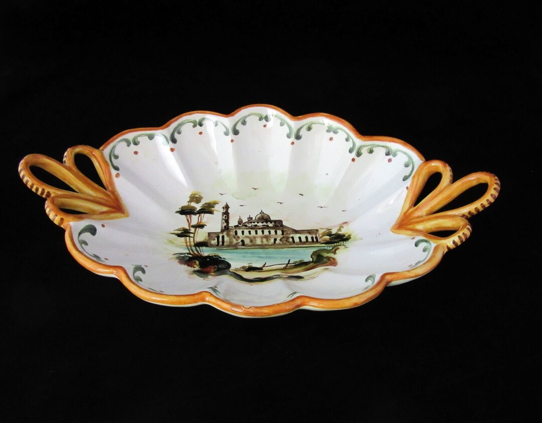 Vintage Grazia Deruta Italy Venezia Hand Painted Majolica Handled ...