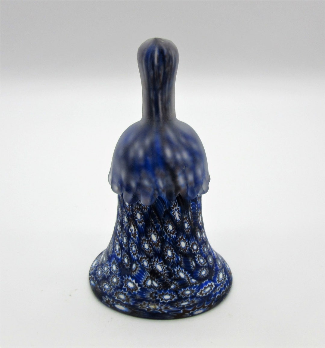 Pretty Murano Millefiori Cobalt Blue Bell W Frosted Drip Overlay - Etsy