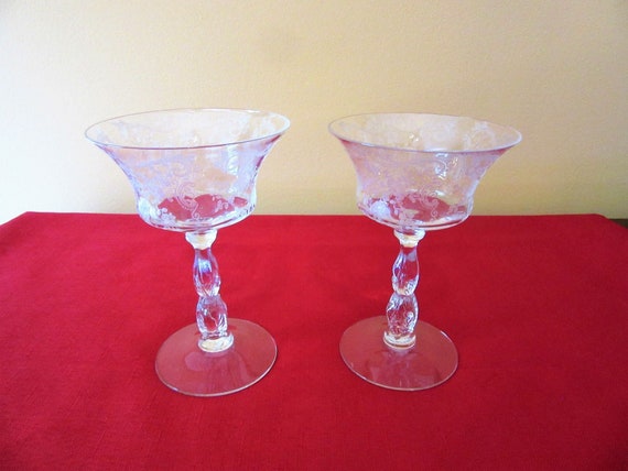 A Single Cambridge Glass Chantilly Pattern | Etsy