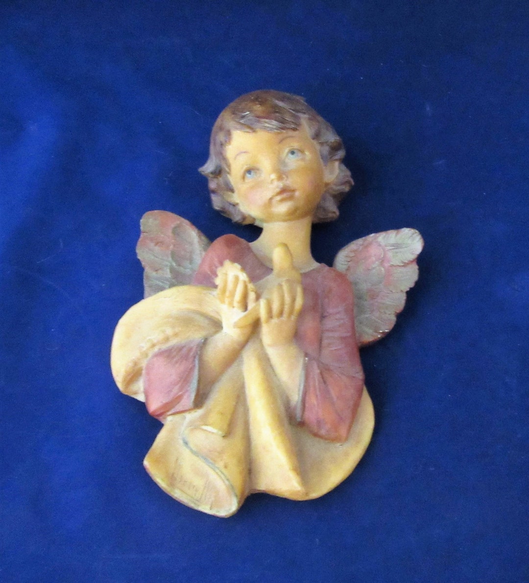 Vintage Fontanini Simonetti Angel Holding a Dove, Wall Hanging, Made in ...