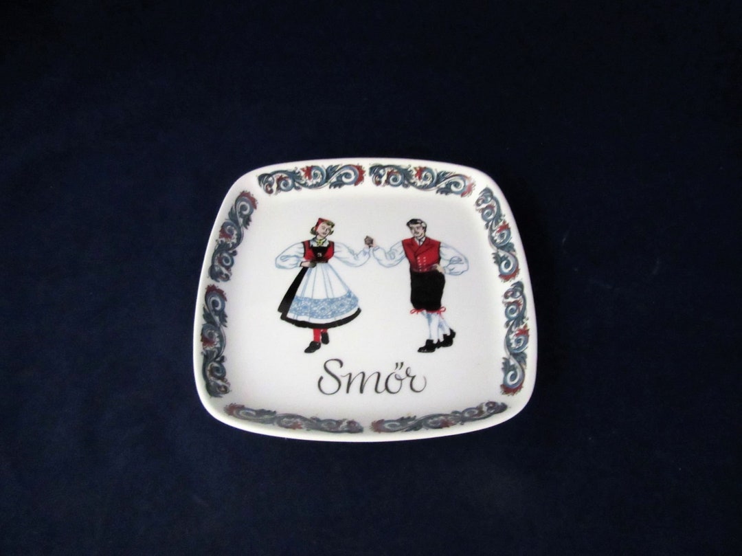 Vintage, Smore Figgio Scandinavian Norway Square Plate With Dancers - Etsy