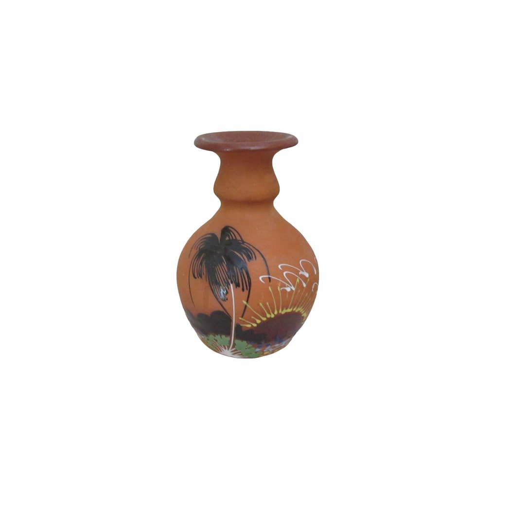 Hand Painted Terracotta Pottery Dominican Republic Vase - Etsy