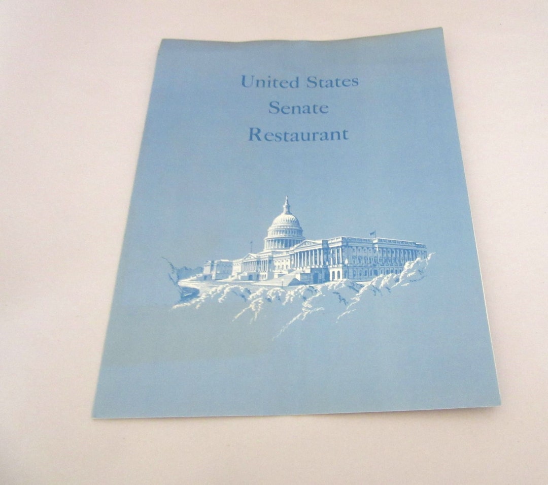 August 1964 United States Senate Restaurant Menu W Bean Soup Recipe - Etsy