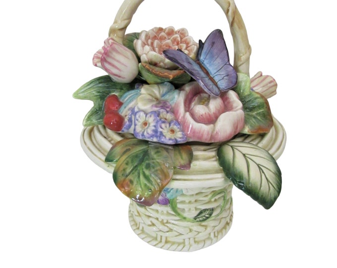 Vintage Fitz & Floyd Old World Rabbits Pattern, Floral Basket W ...