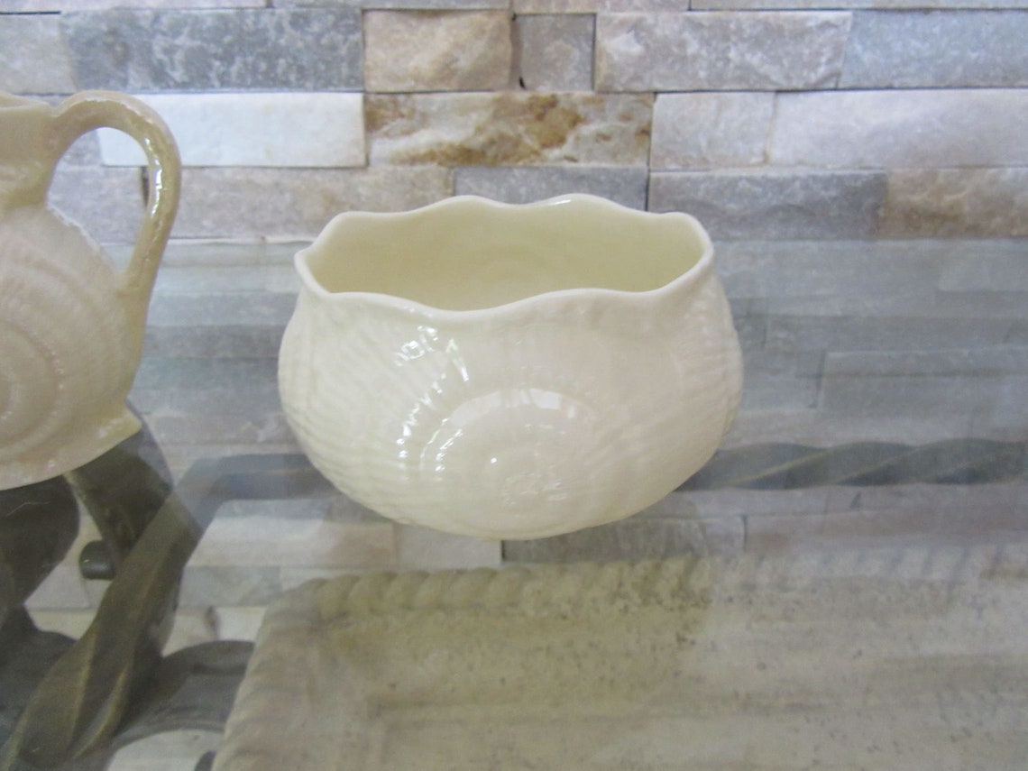 Vintage Belleek Shell Design Eggshell Creamer With Open Sugar Bowl - Etsy
